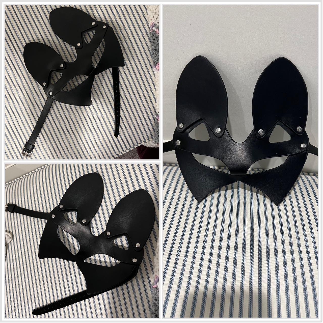 Gothic leather cat bunny mask BRAND NEW adjustable... - Depop