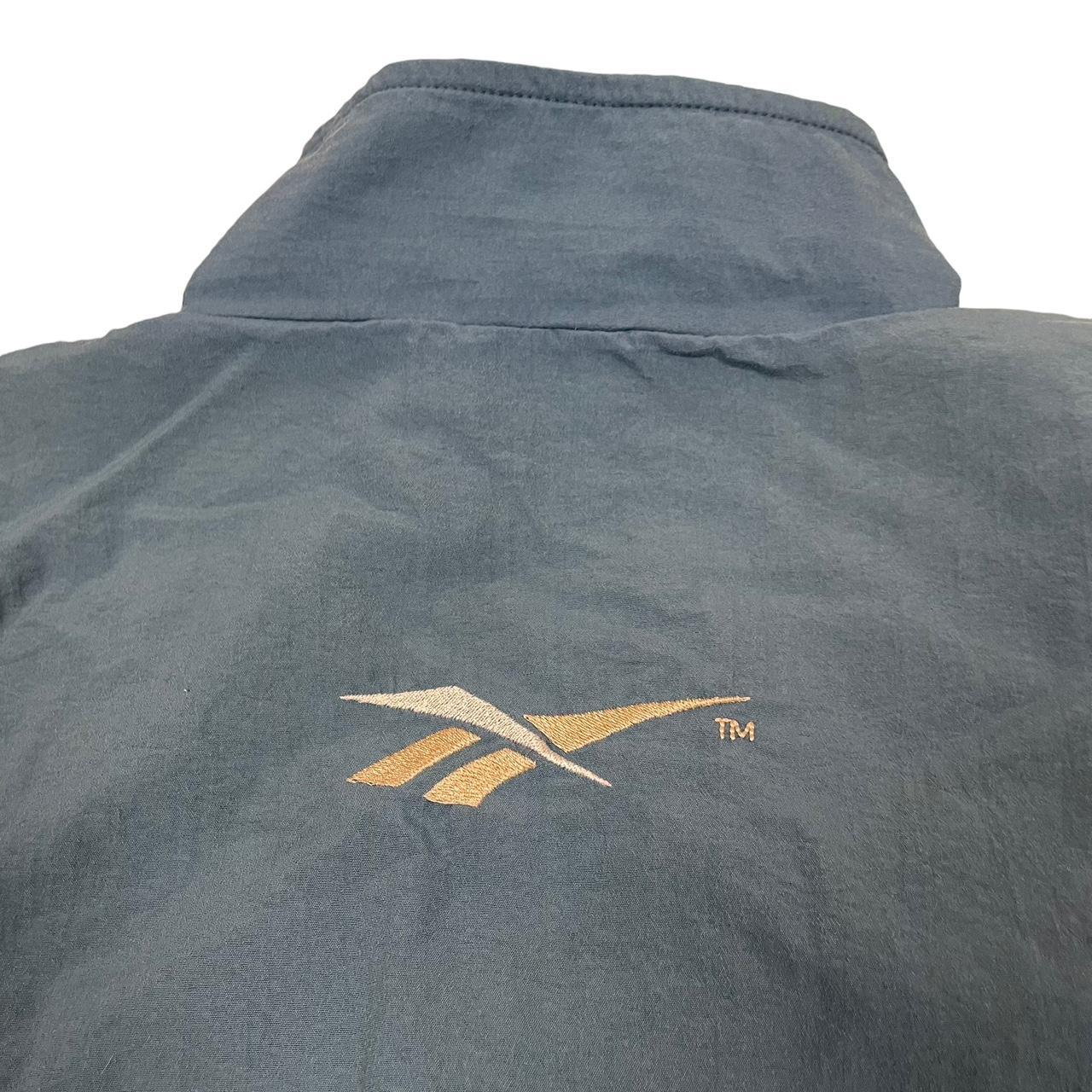 Vintage reebok jacket in navy, blue & green. Good... - Depop