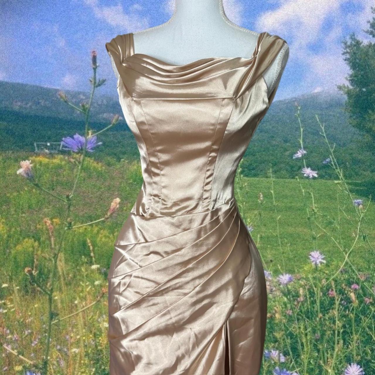 Tan Prom Dress Measurements • Size Small/Medium •... - Depop