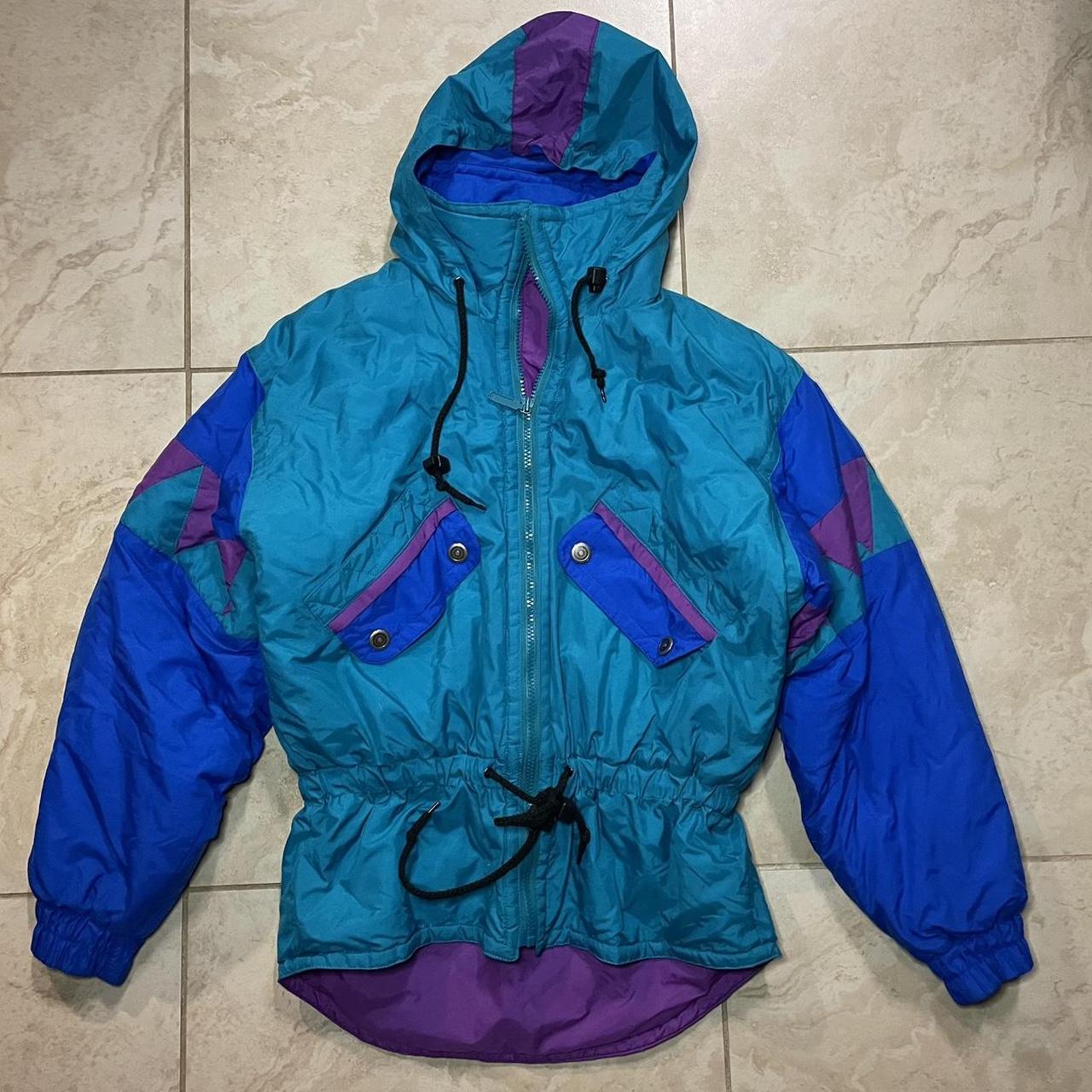 vintage 90s Snow Mass colorblock snow puffer jacket... - Depop