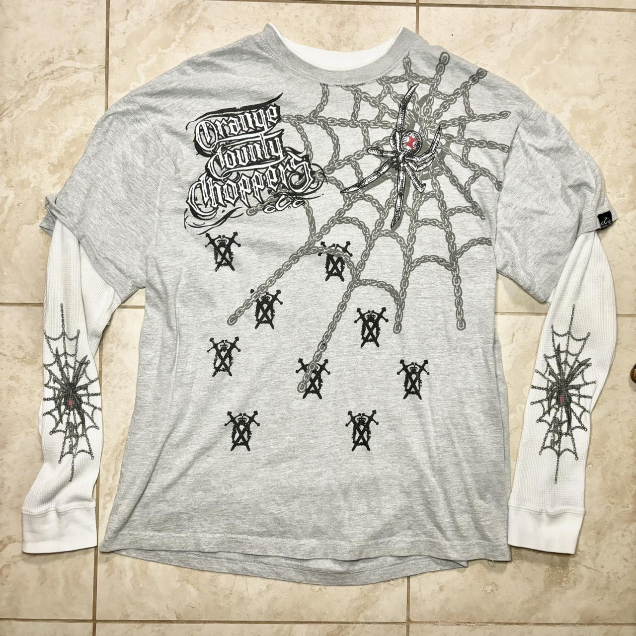 y2k Rare Orange County Choppers Spiderweb Grunge... | Depop