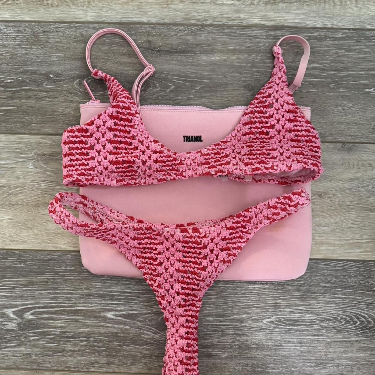 Triangl Maia Alina Pink Crochet Bikini Triangl Depop