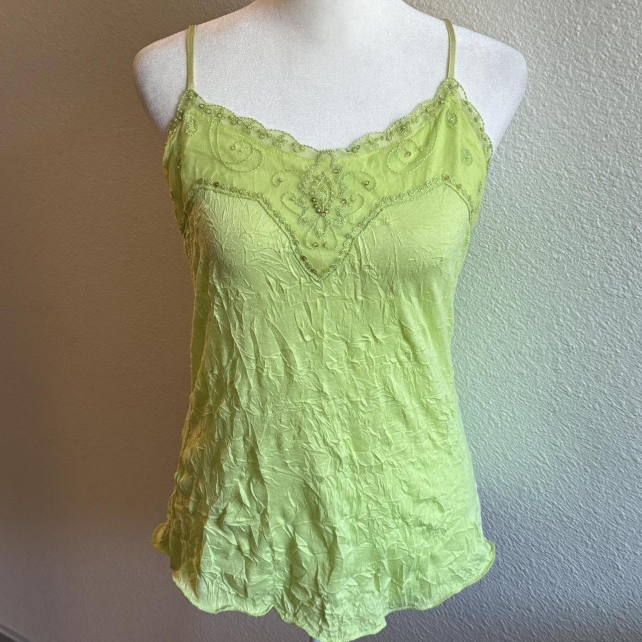 vintage green sequin cami top vintage xhilaration... | Depop