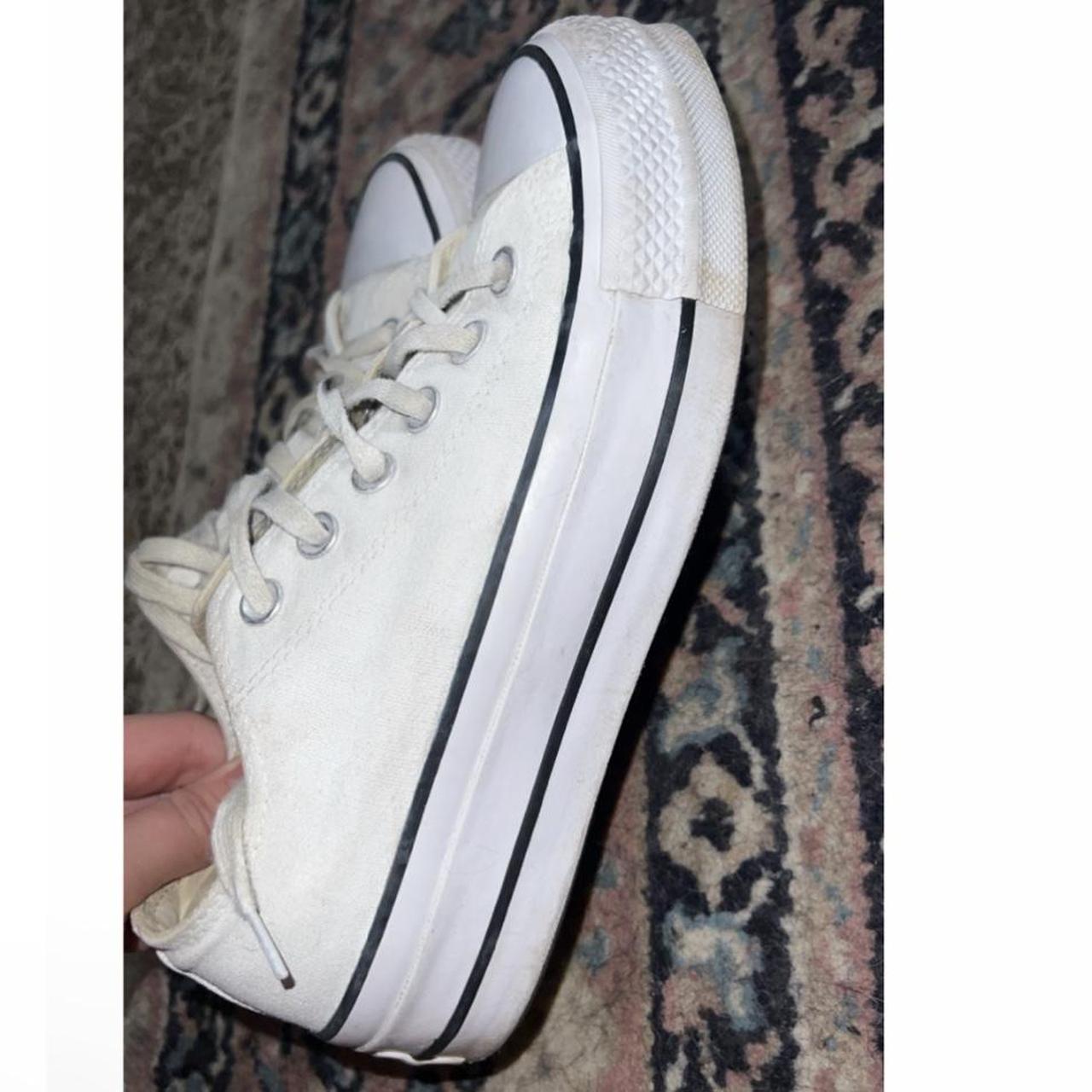 White platform converse, size 7. - Depop