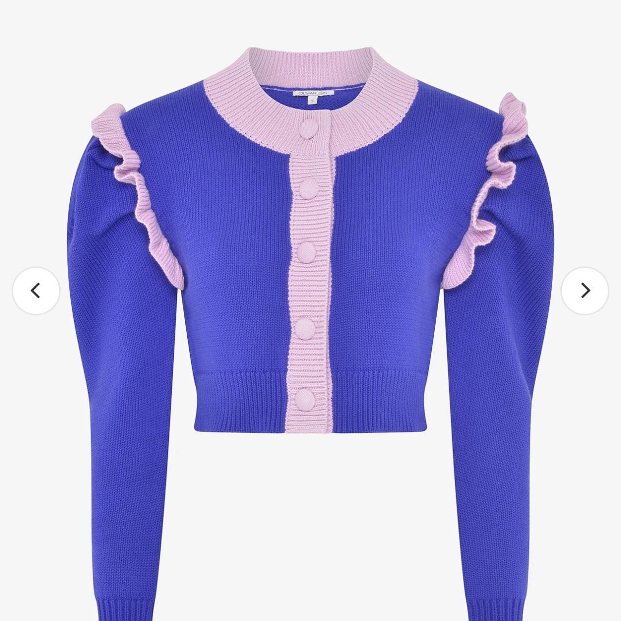 selling olivia rubin cropped ruffle cardigan with... - Depop