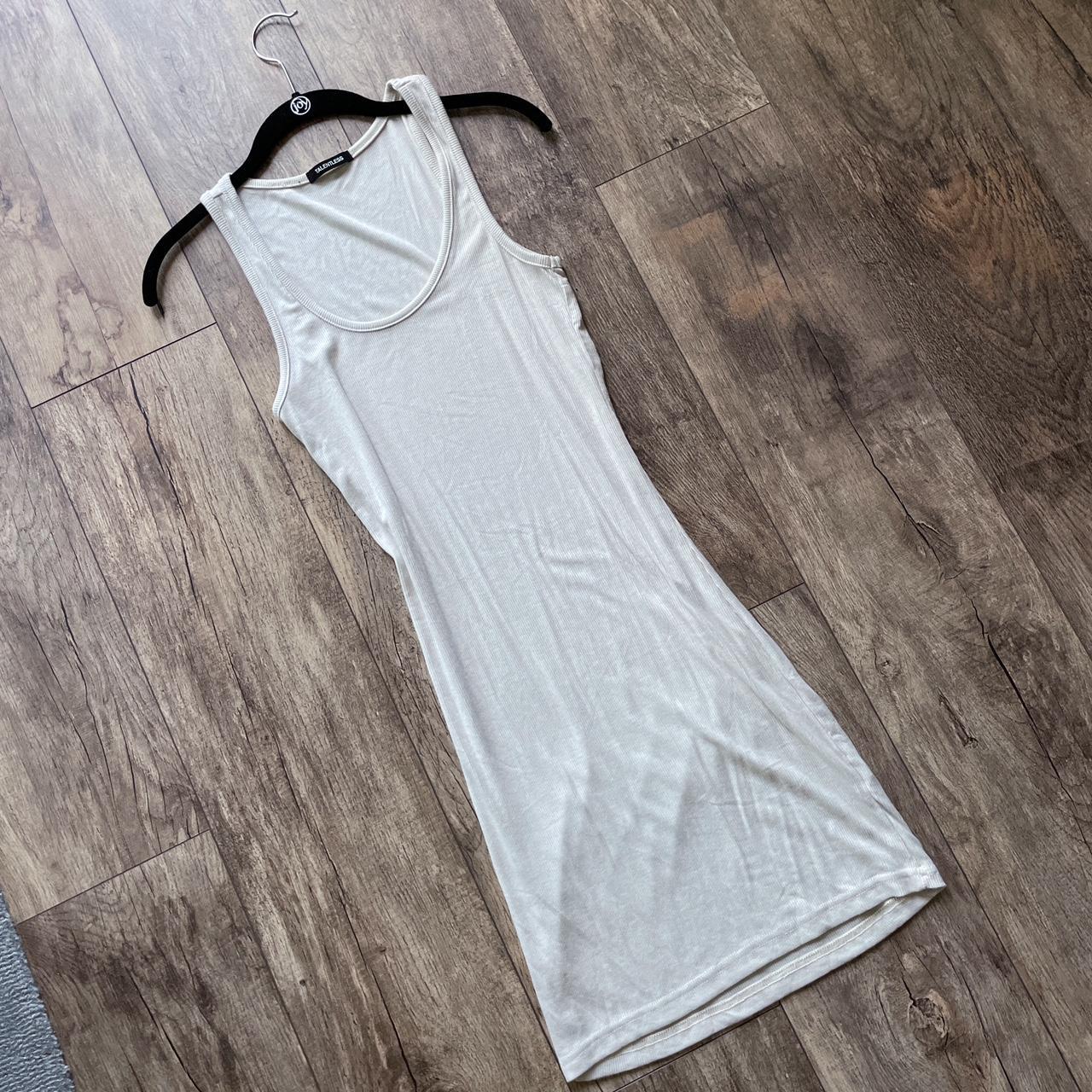 Skims Women's Cream and White Dress | Depop