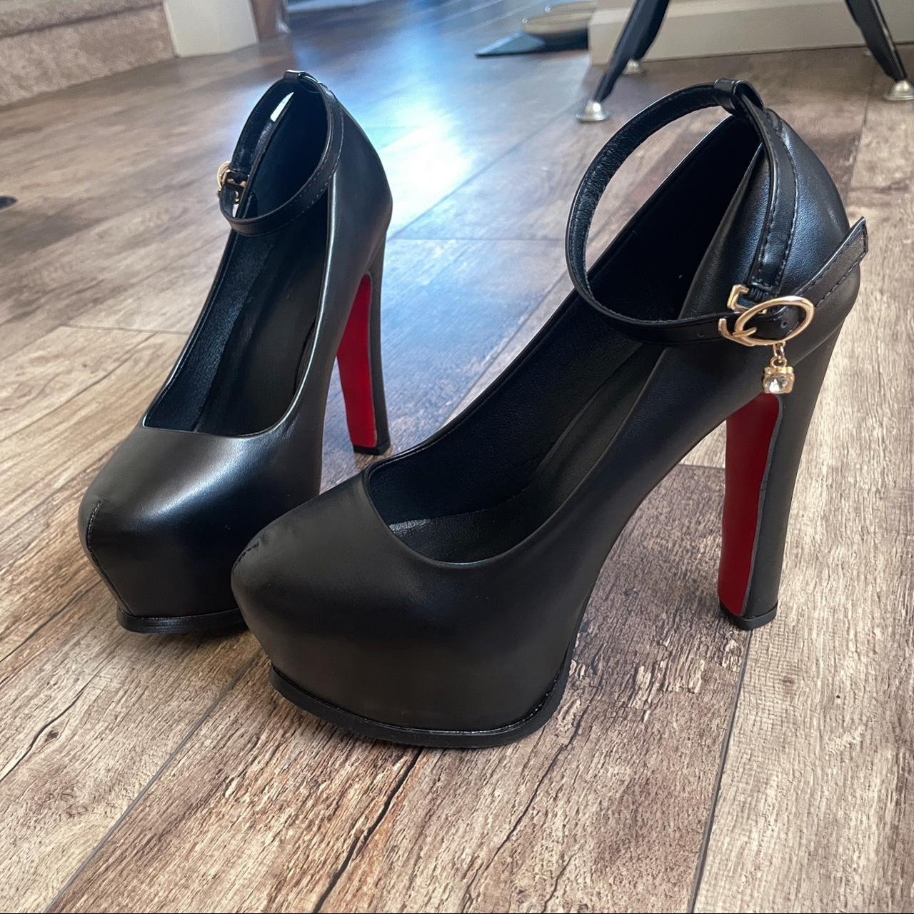 Super hot red bottom platform high heels featuring... - Depop