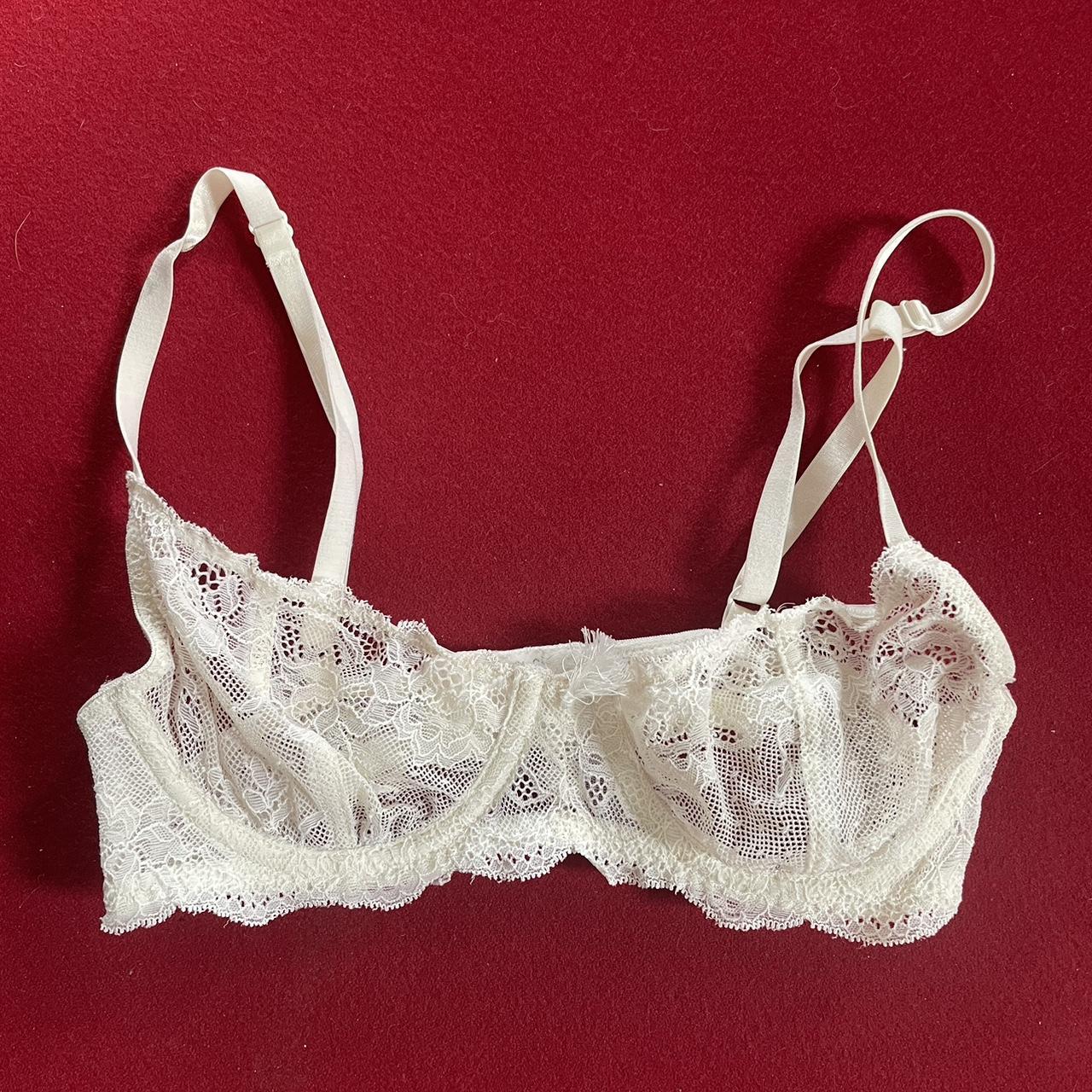 Cutest white balconette bra Would fit an XS-S -... | Depop