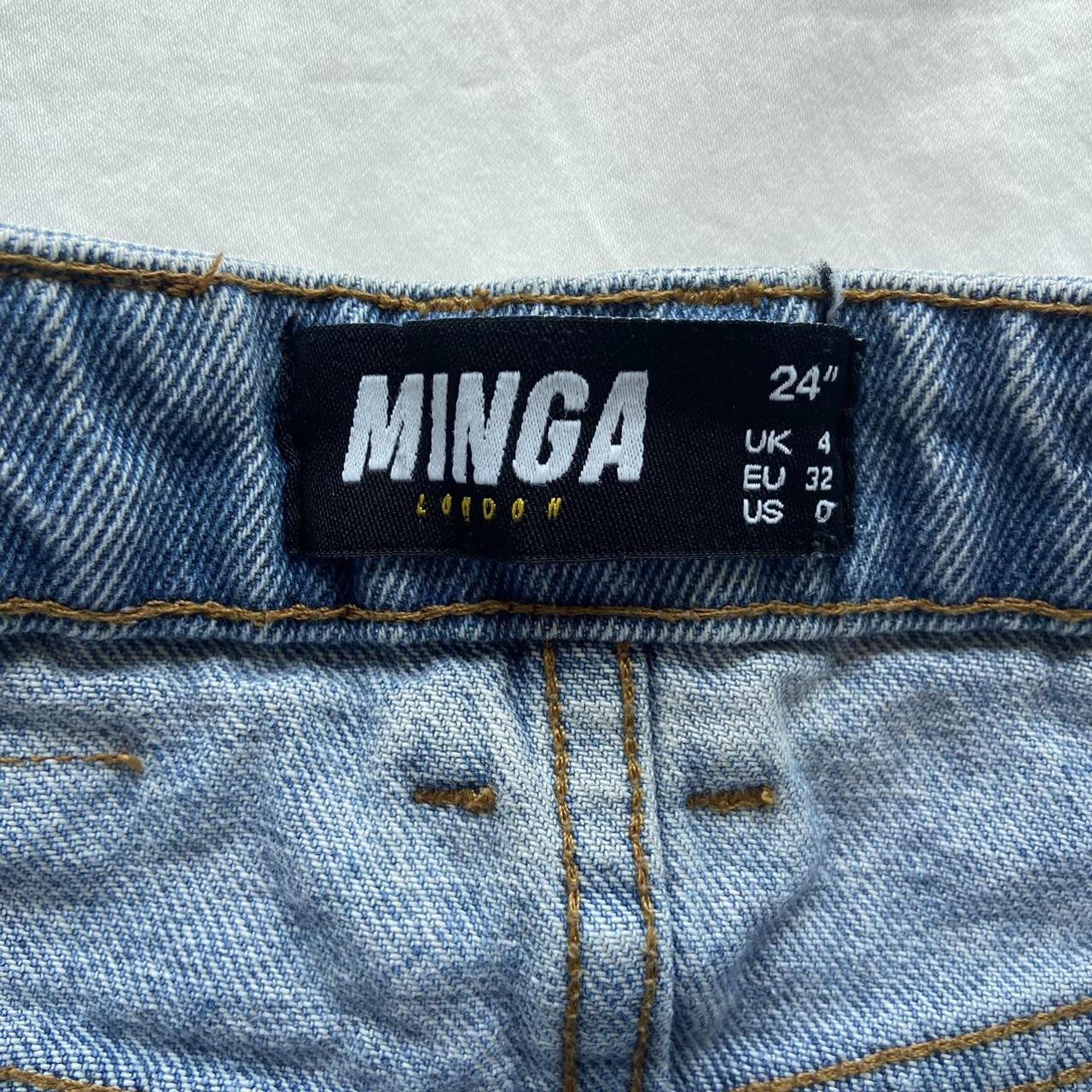minga london blue jeans with angel print - Depop