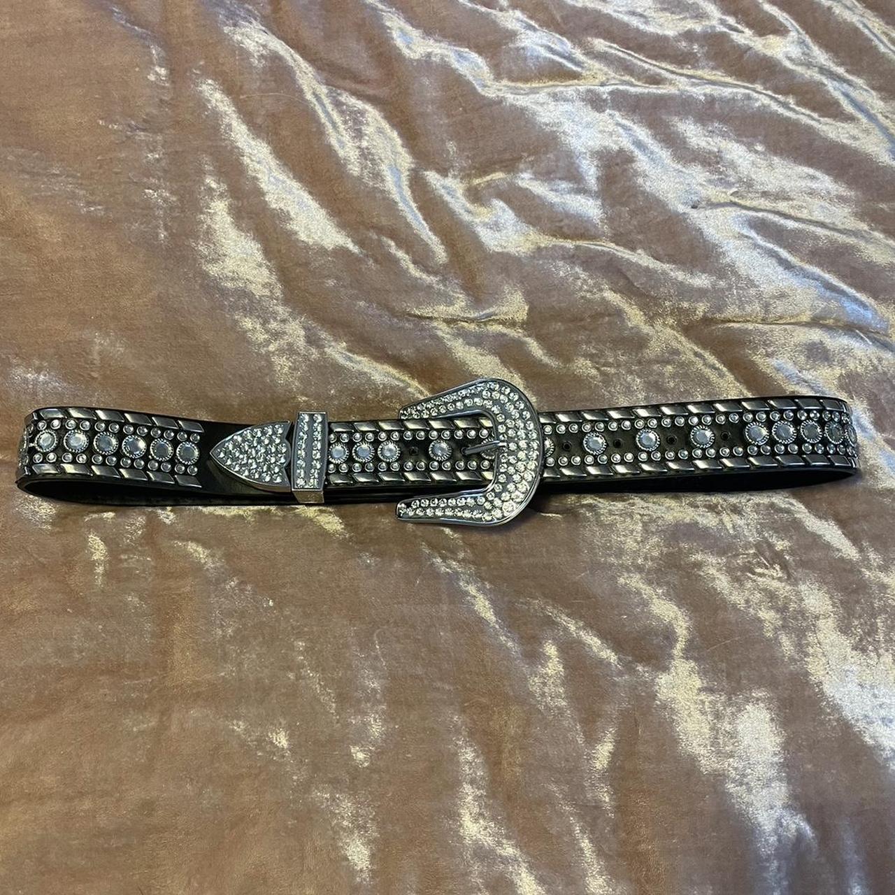 Black Bling cow girl belt Belt loops range from... - Depop