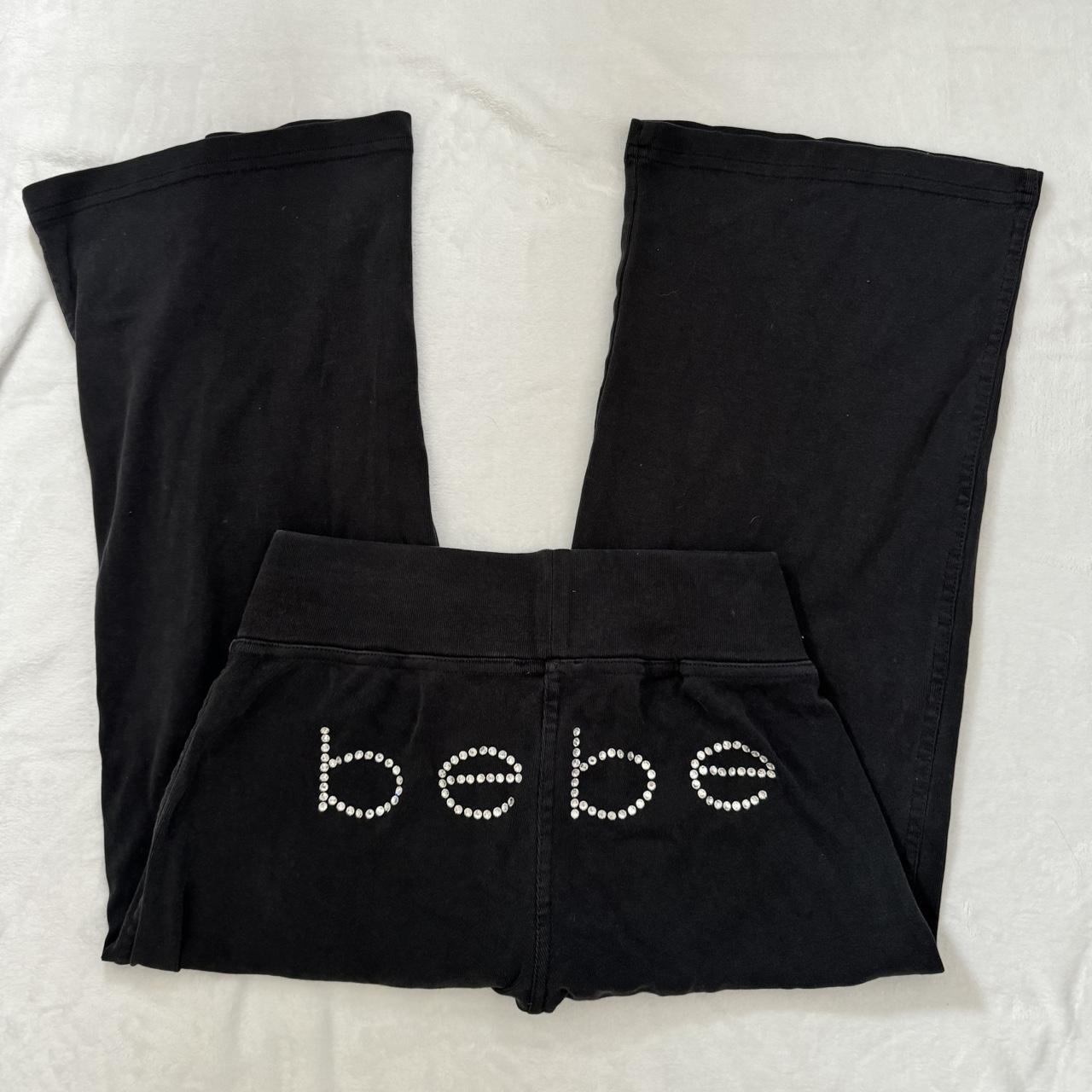 y2k bebe capri sweatpants 🖤bebe spell out on back... - Depop