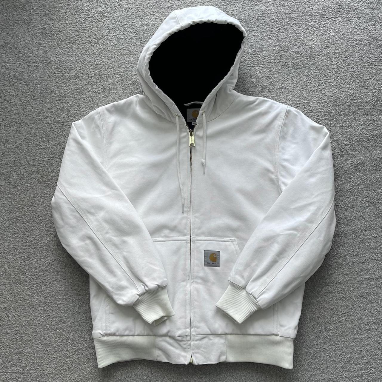 Carhartt WIP Women's White Jacket | Depop