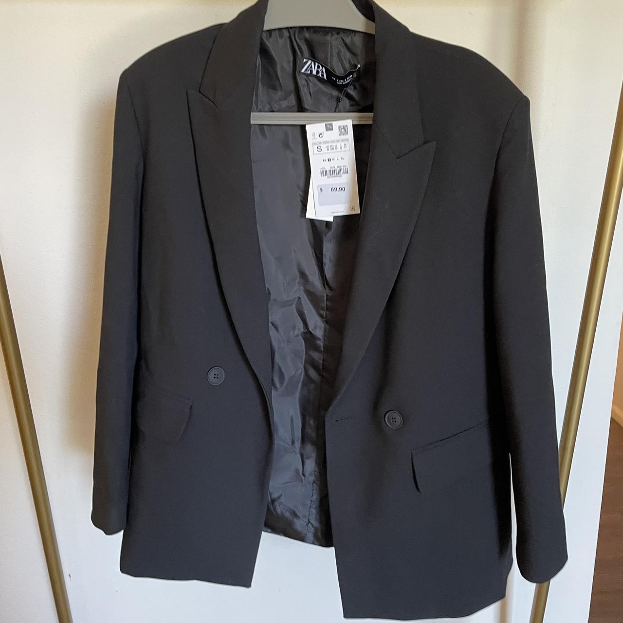 Zara Women's Black Tailored-jackets | Depop