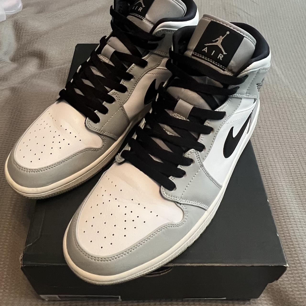 Jordan 1 mid Light Smoke Grey. Worn but Good... - Depop