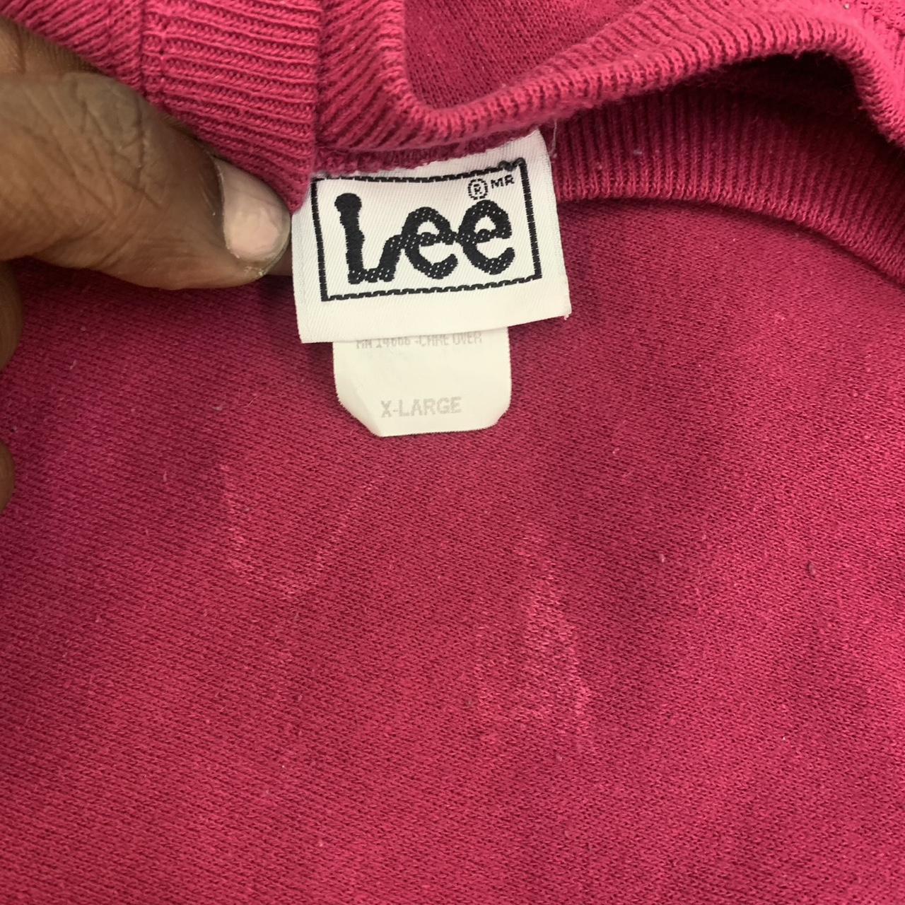 vintage 90s Lee heavyweight red blank pullover... - Depop