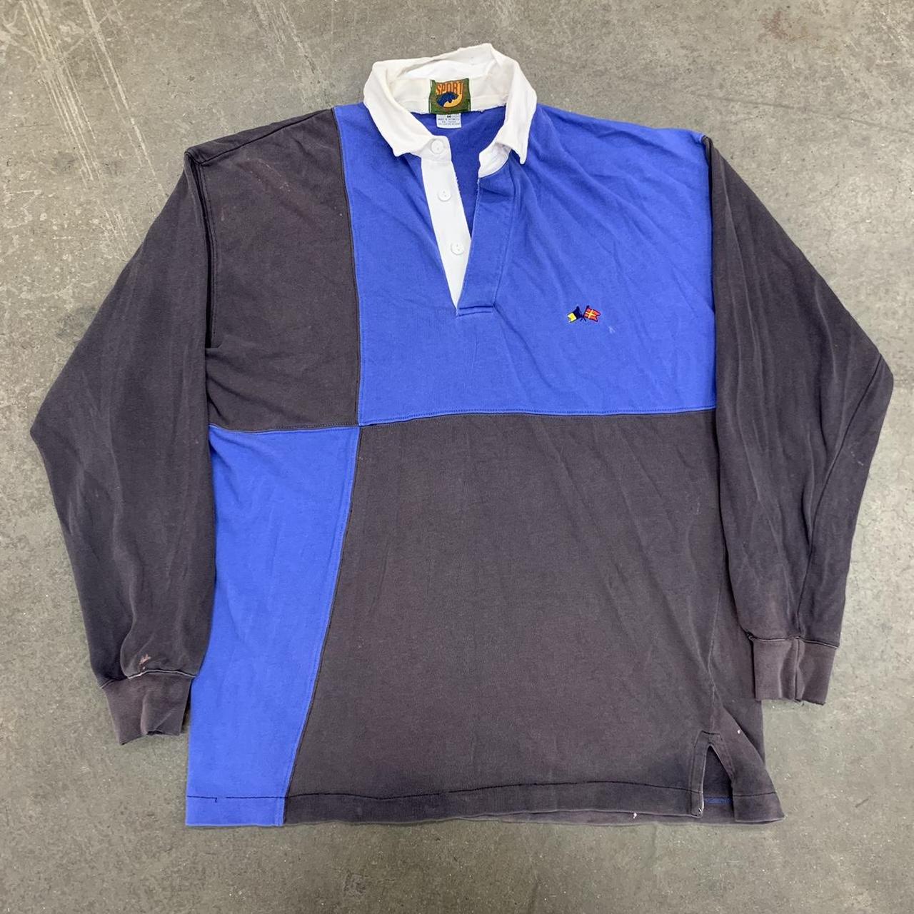 vintage 90s Sport color blocked longsleeve polo... - Depop