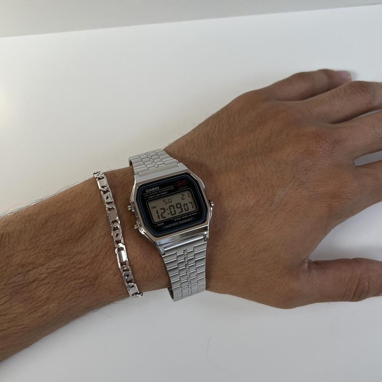 casio silver digital watch these watches are... - Depop