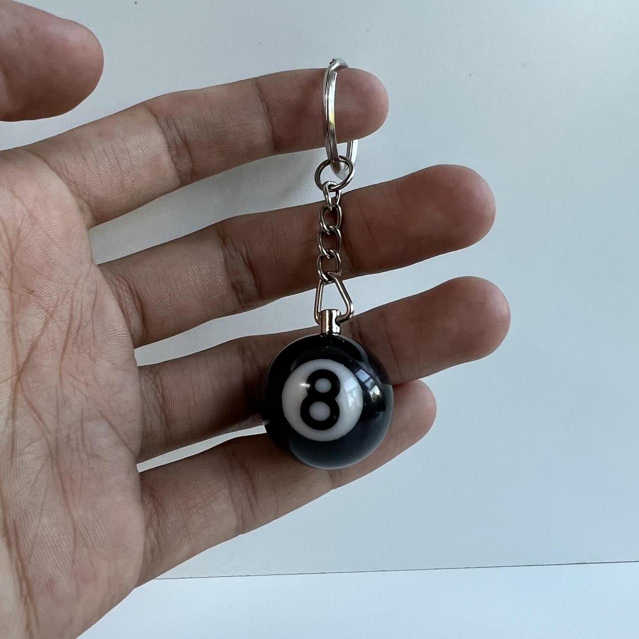 y2k 2000s 8 ball keyring keychain brand... - Depop