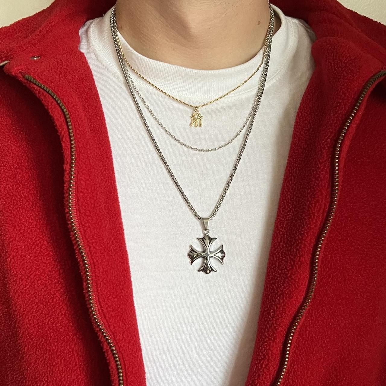 y2k 2000s vintage style heavy metal punk silver... - Depop