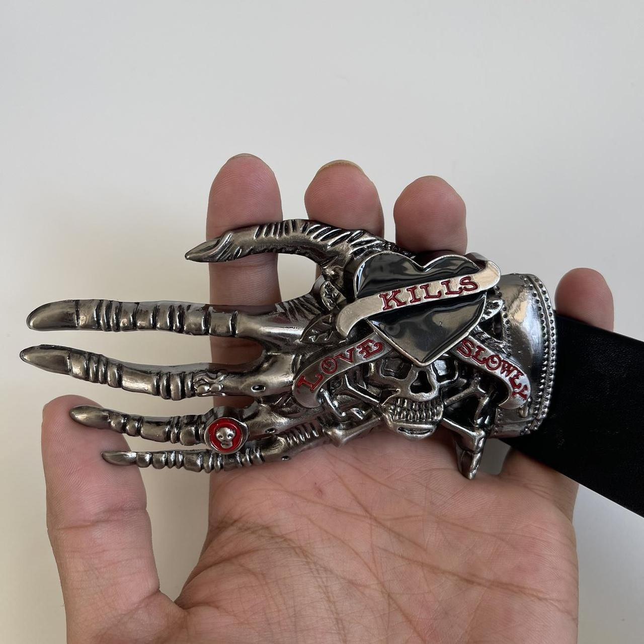 y2k 2000s vintage style skeleton love kills slowly... - Depop