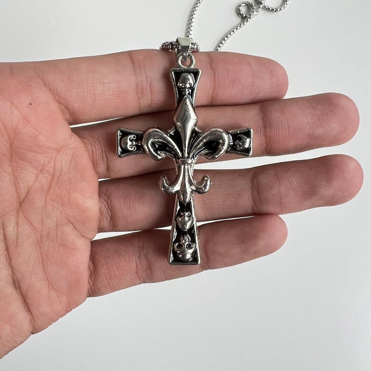 y2k 2000s style heavy metal punk grunge emo cross... - Depop