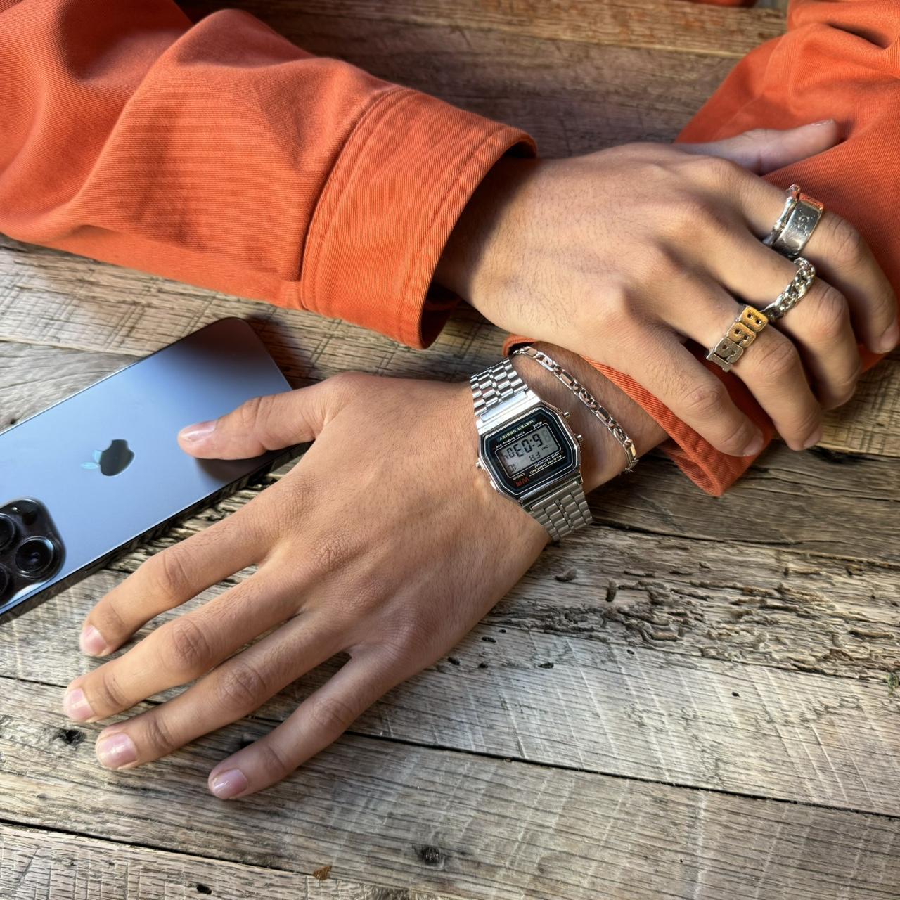 casio silver digital watch these watches are... - Depop