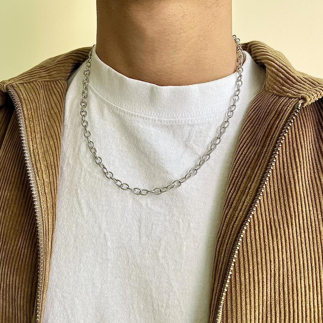 y2k 2000s silver emo grunge affliction style chain... - Depop