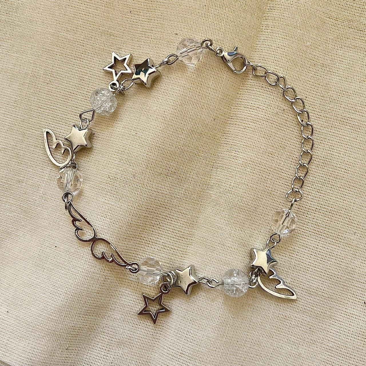 star charm jewel emo chain bracelet these chains... - Depop