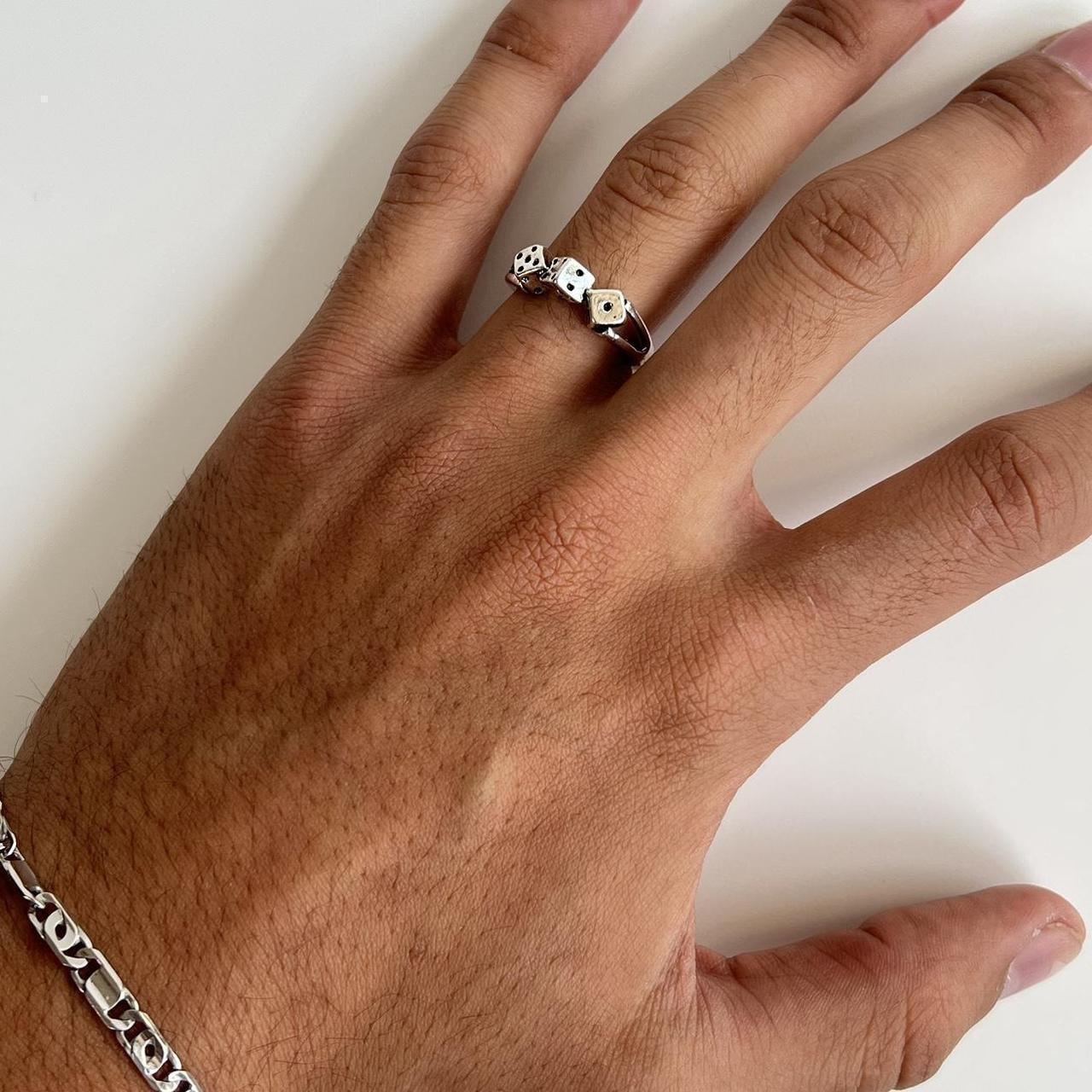 y2k style dice stack silver ring these rings are... | Depop