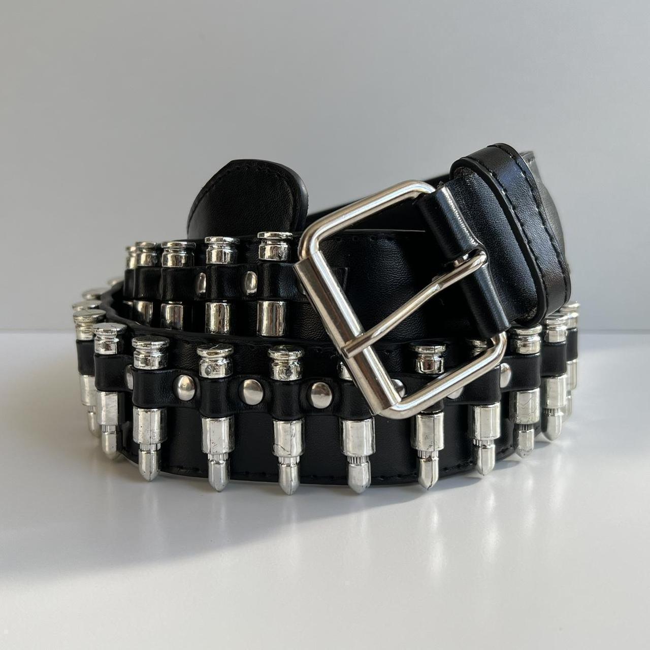 y2k 2000s bullet studded black belt these belts are... | Depop