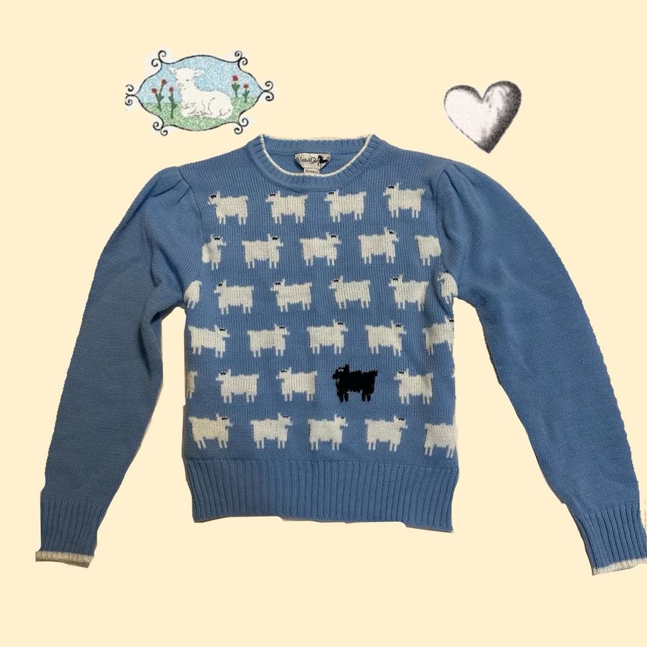 cute black sheep sweater size large fits like... - Depop