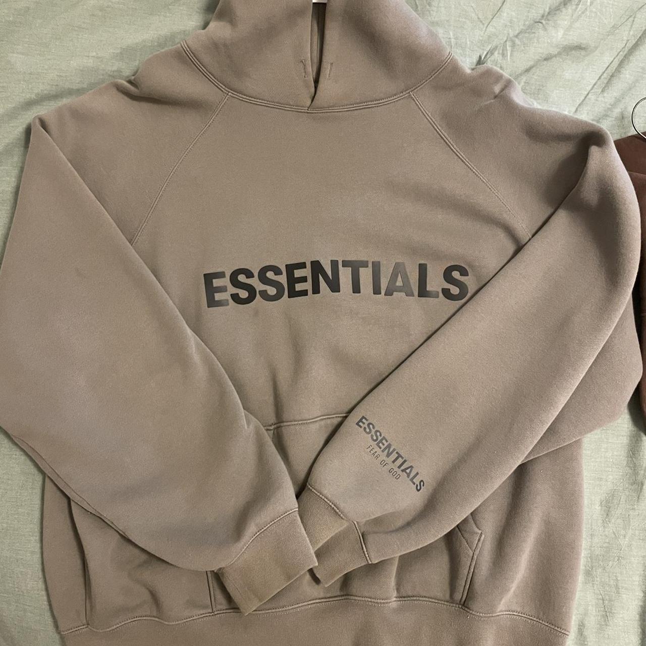 Essentials Hoodie in Charcoal - Size Medium - Slight... - Depop
