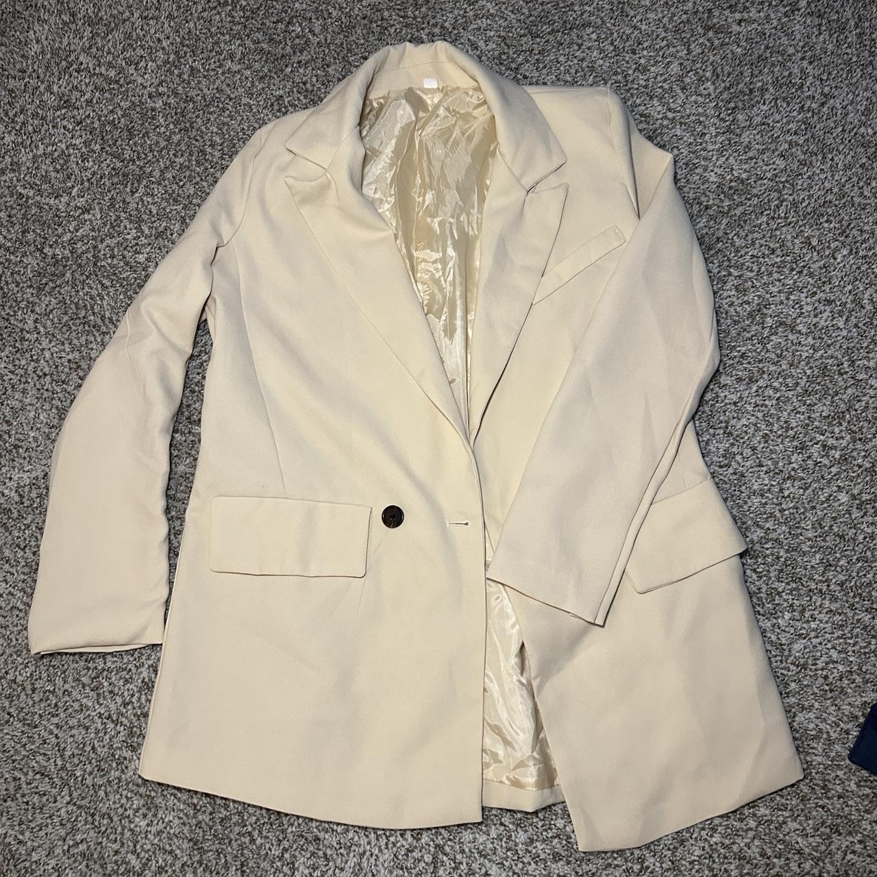 Cream color blazer. Brand new, never used. Fitted in... - Depop