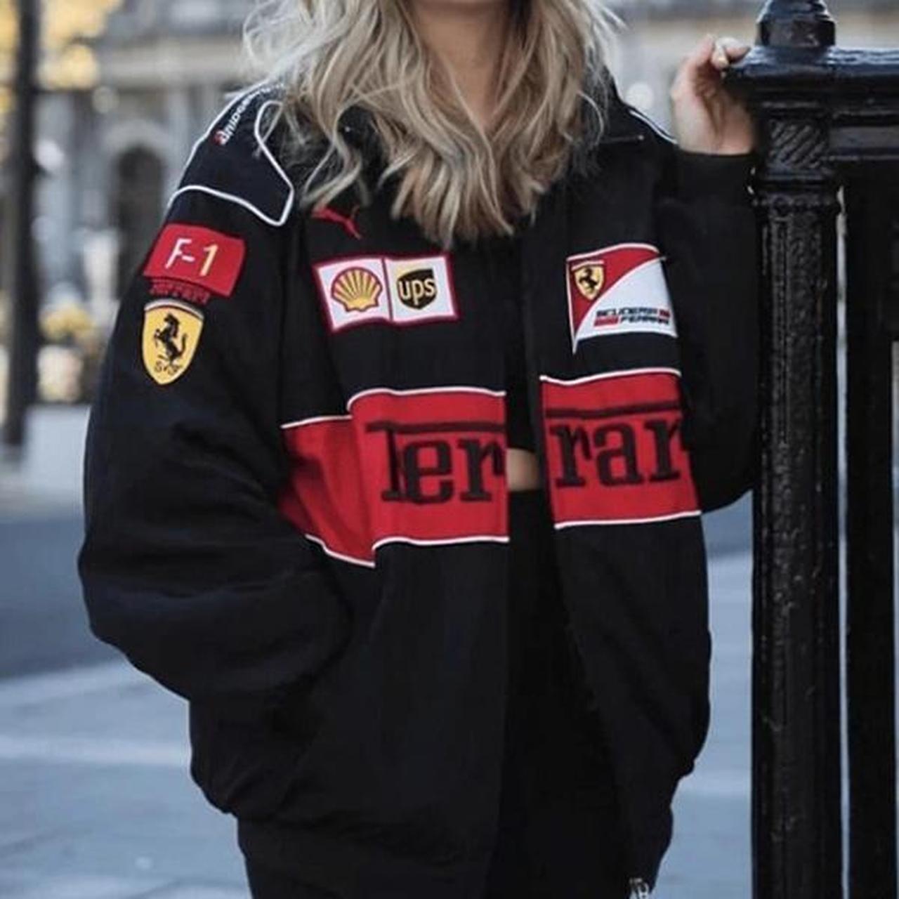 Ferrari race car windbreaker bomber size... | Depop