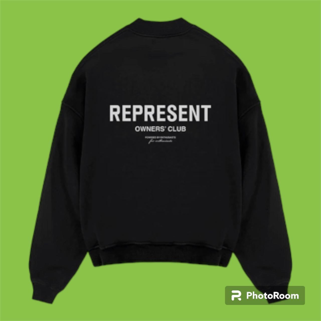 Represent black crewneck jumper #vintage... - Depop