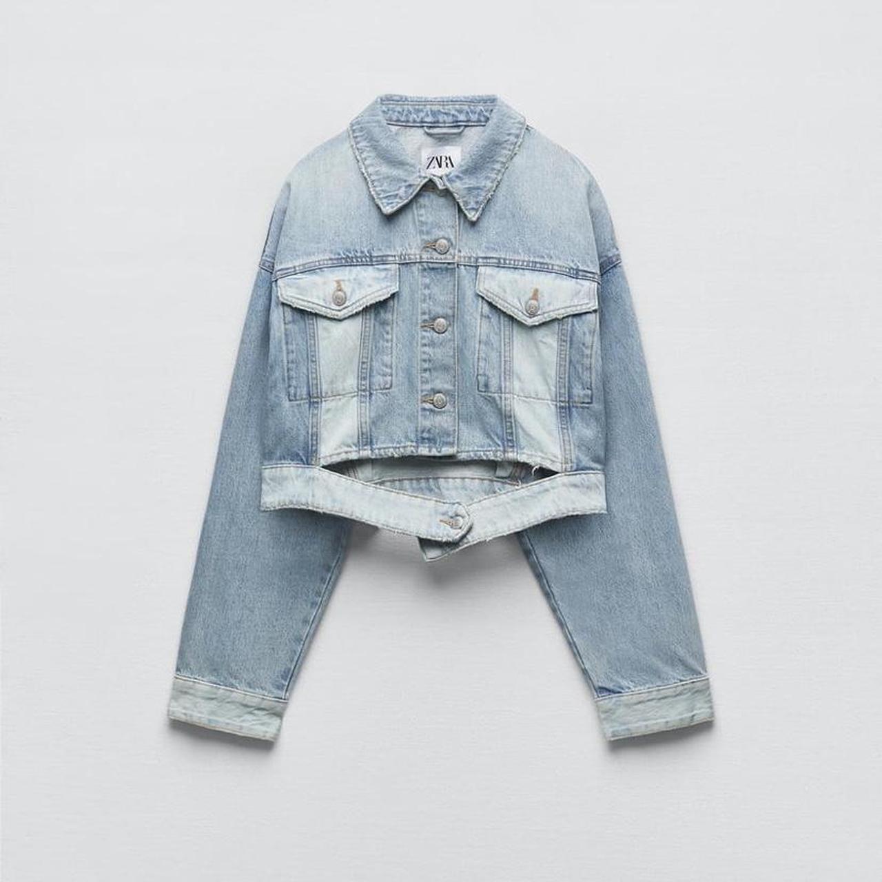 Zara cropped oversized denim jacket Brand new with... - Depop