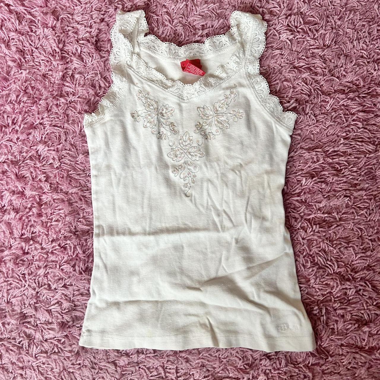 Vintage Espirit Tank Top W Sequins And Lace Size Depop