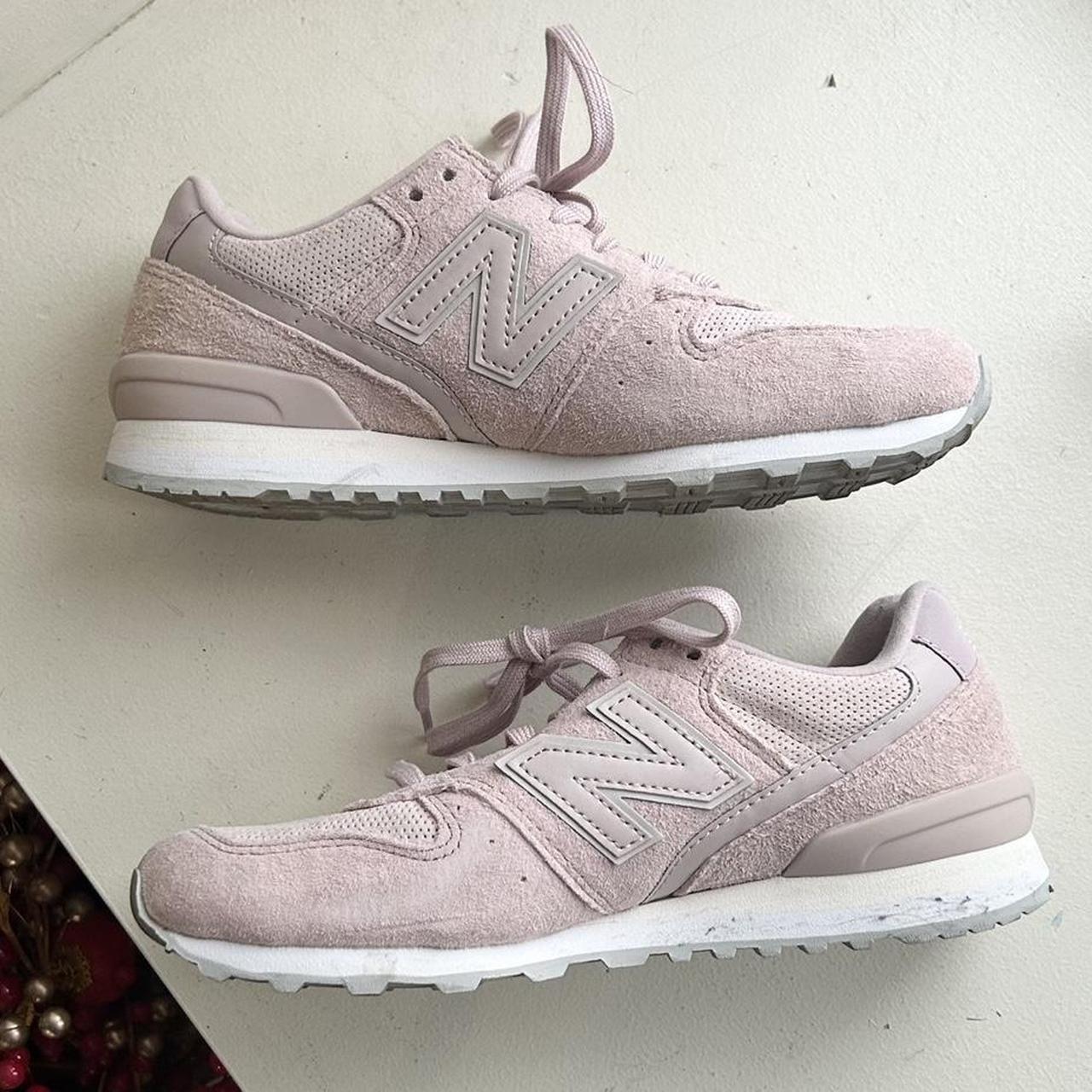 Baby pink new balance sneakers super cute Pastel... - Depop
