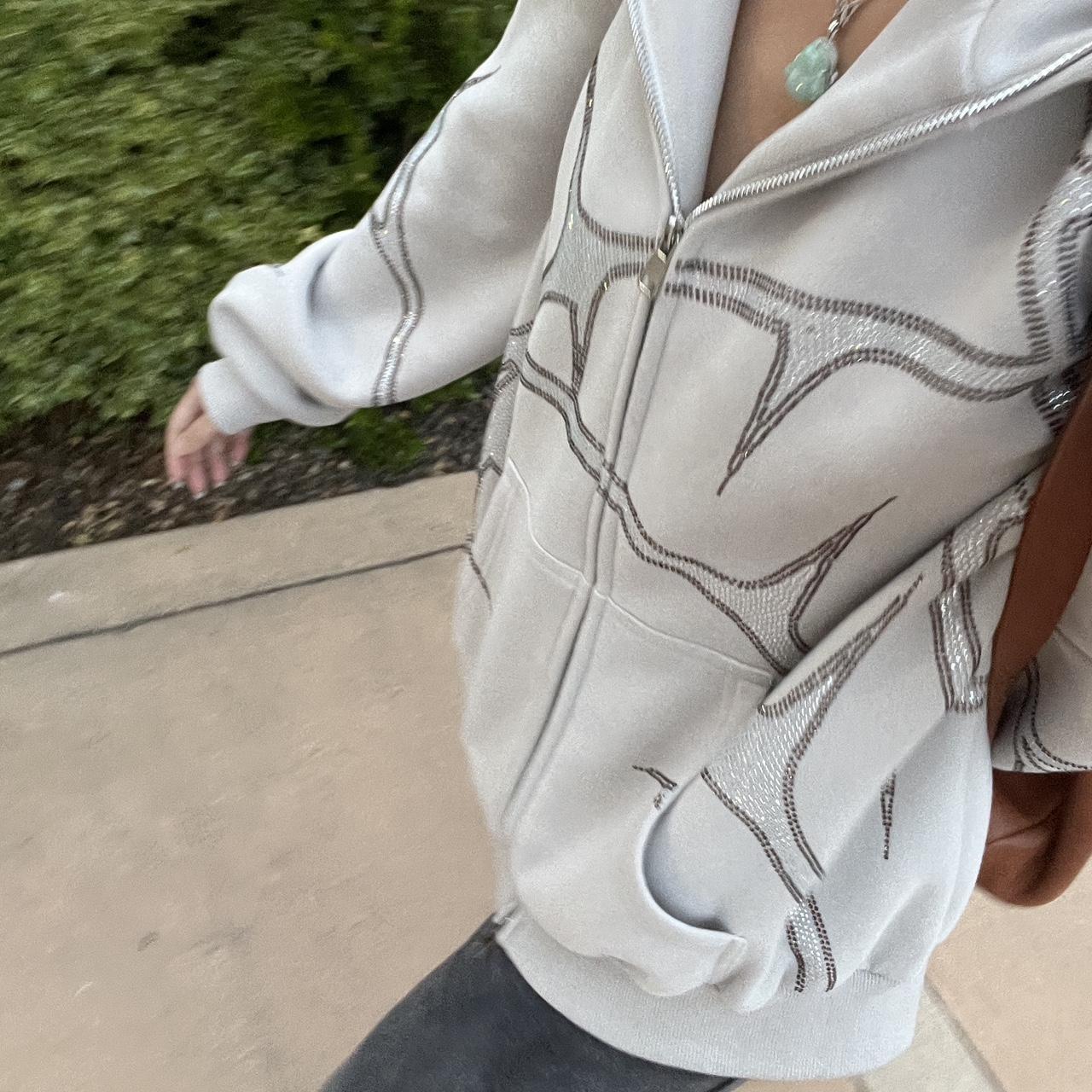 Named Collective Women's Black and Silver Jacket | Depop