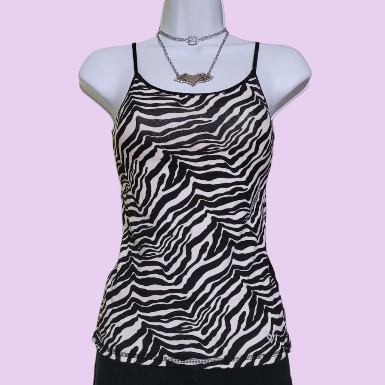 SCENE KID ZEBRA CAMI 🖤DETAILS: zebra print... - Depop