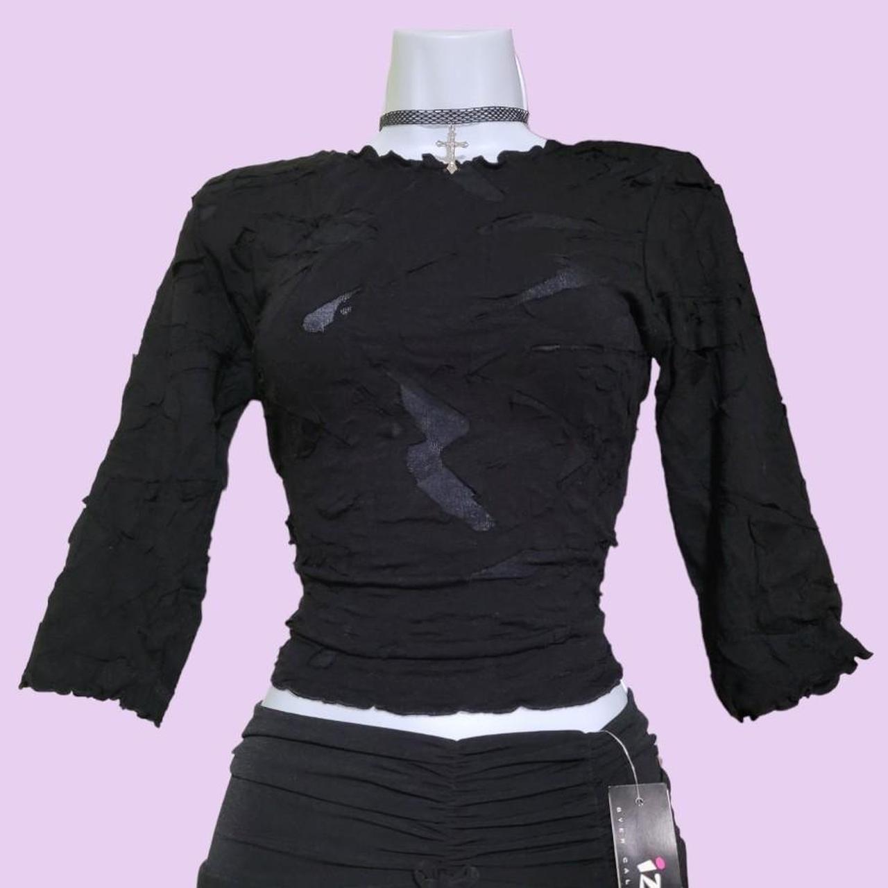 VINTAGE GOTHIC DISTRESSED TOP 🖤DETAILS: VTG 90s... - Depop