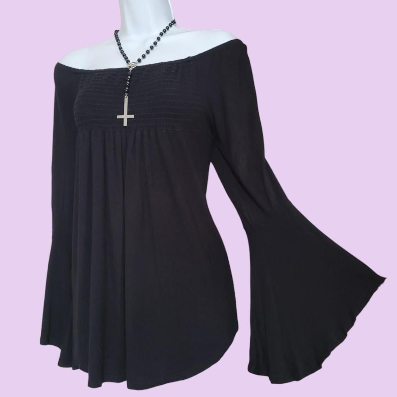 GOTHIC BELL SLEEVE DRESS 🖤 DETAILS: black flowy... - Depop