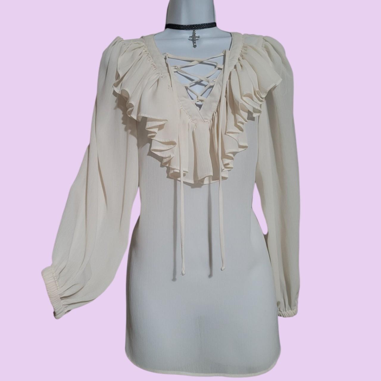VICTORIAN GOTHIC RUFFLE BLOUSE *PRICE FIRM* ♰... | Depop