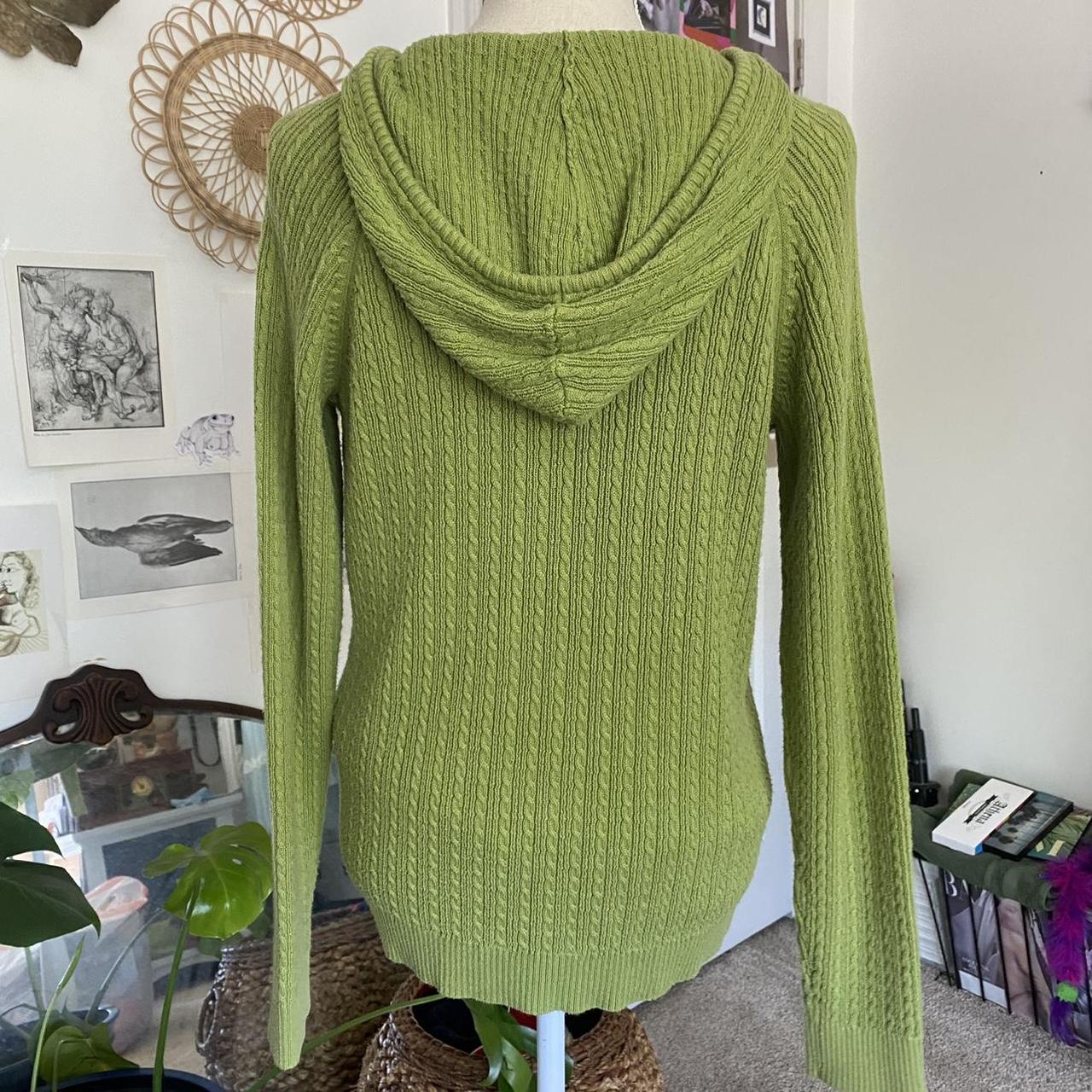 Cable knit double zip sweater -gorgeous green zip... - Depop
