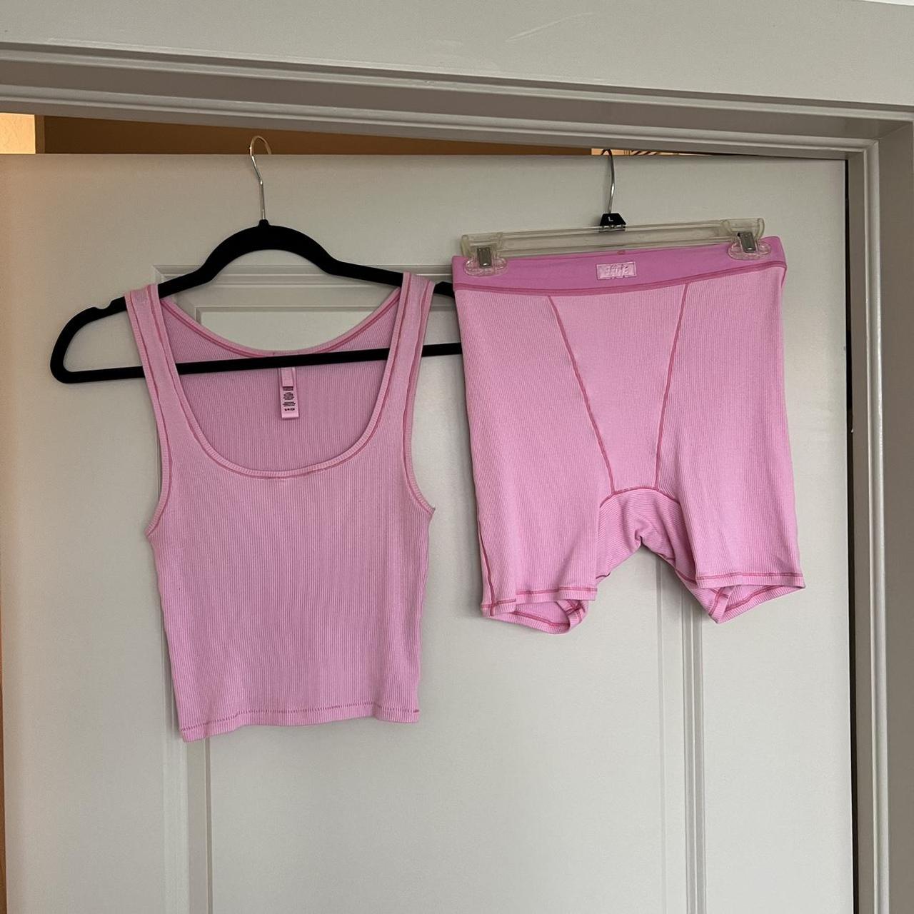 Skim’s bubblegum pink original cotton rib set. Both... - Depop