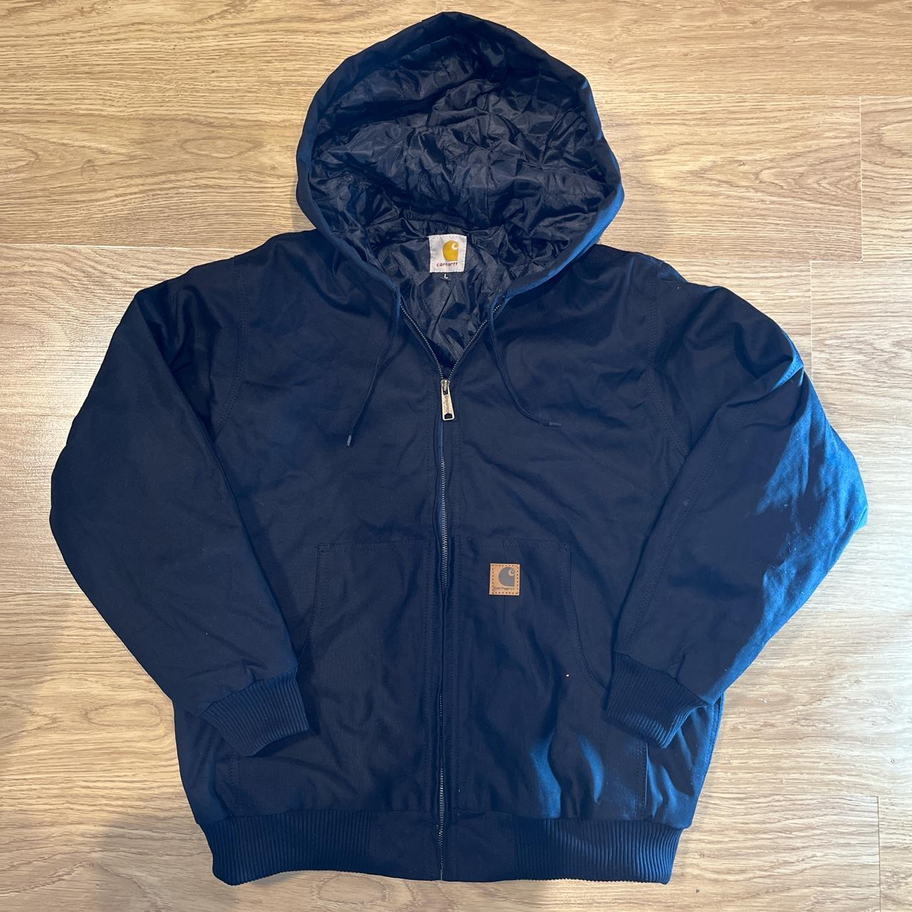 Black carhartt Workwear Hooded Jacket Size large -... - Depop