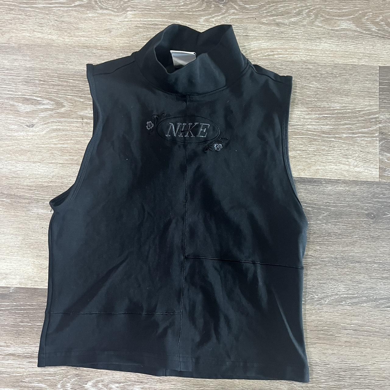 Nike turtle neck all black patchwork Yes it is real... - Depop