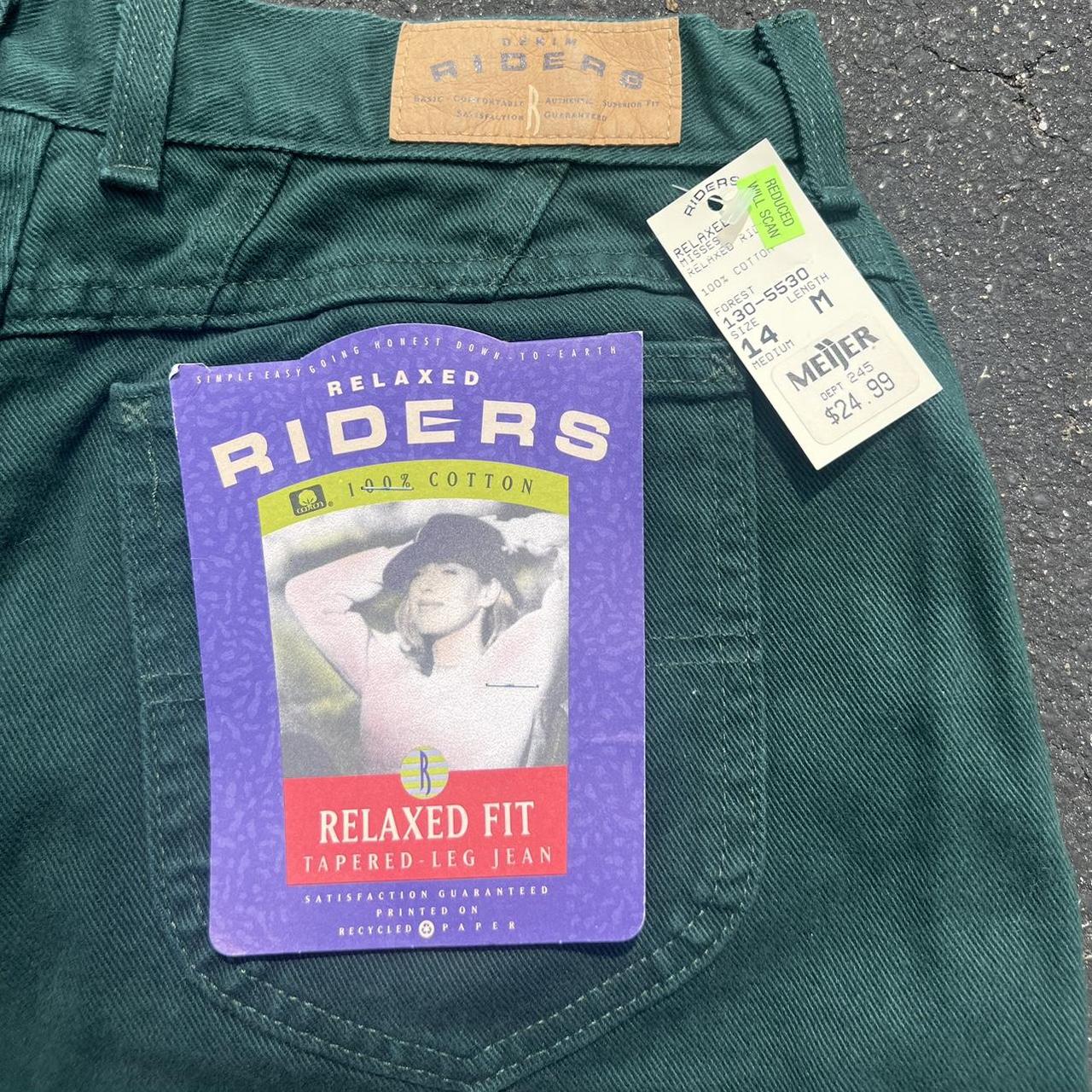 Vintage Green Relaxed Lee Riders Jeans Size 14 - Depop