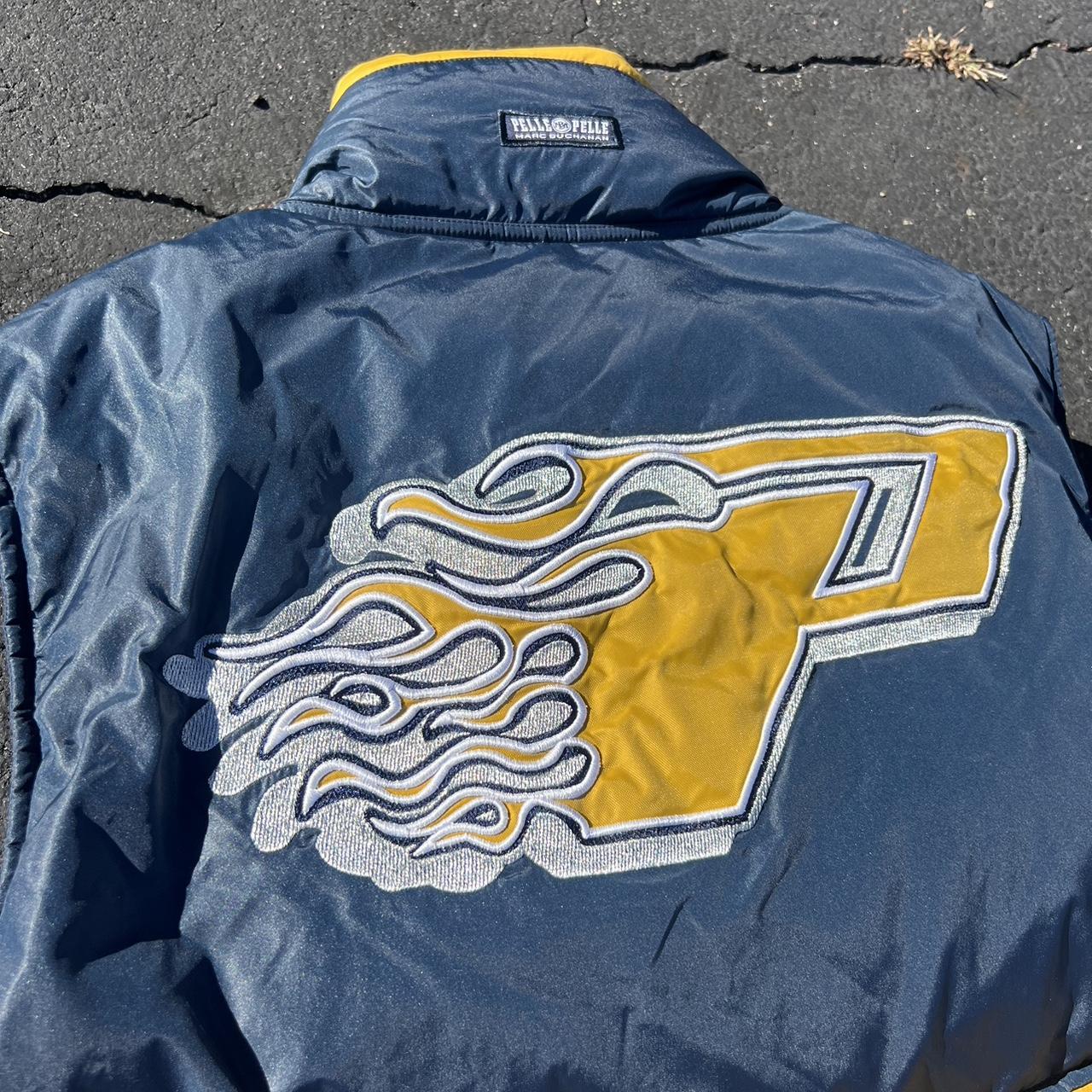 Vintage Pelle Pelle Flame Puffer Vest Size XL Super... - Depop