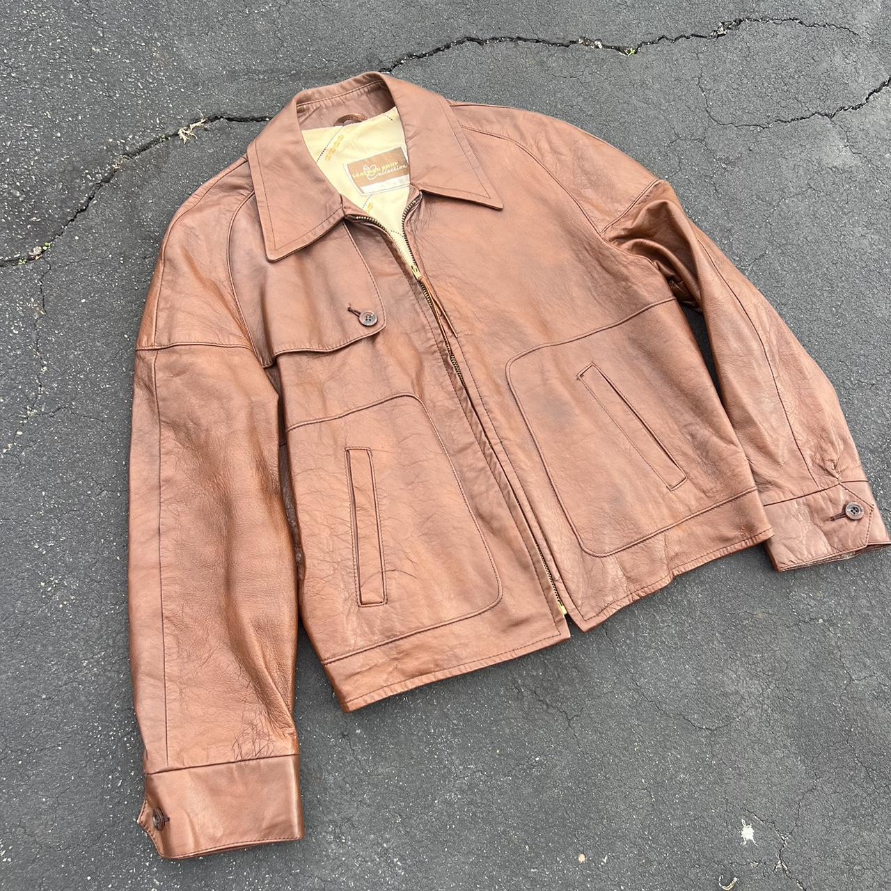 Vintage Sears Leather Shop Collection Jacket - Depop
